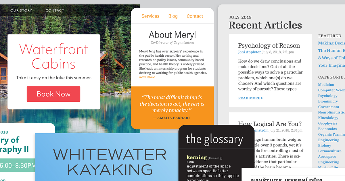Browse fonts in the Variety Pack for Screen Design font pack | Adobe ...